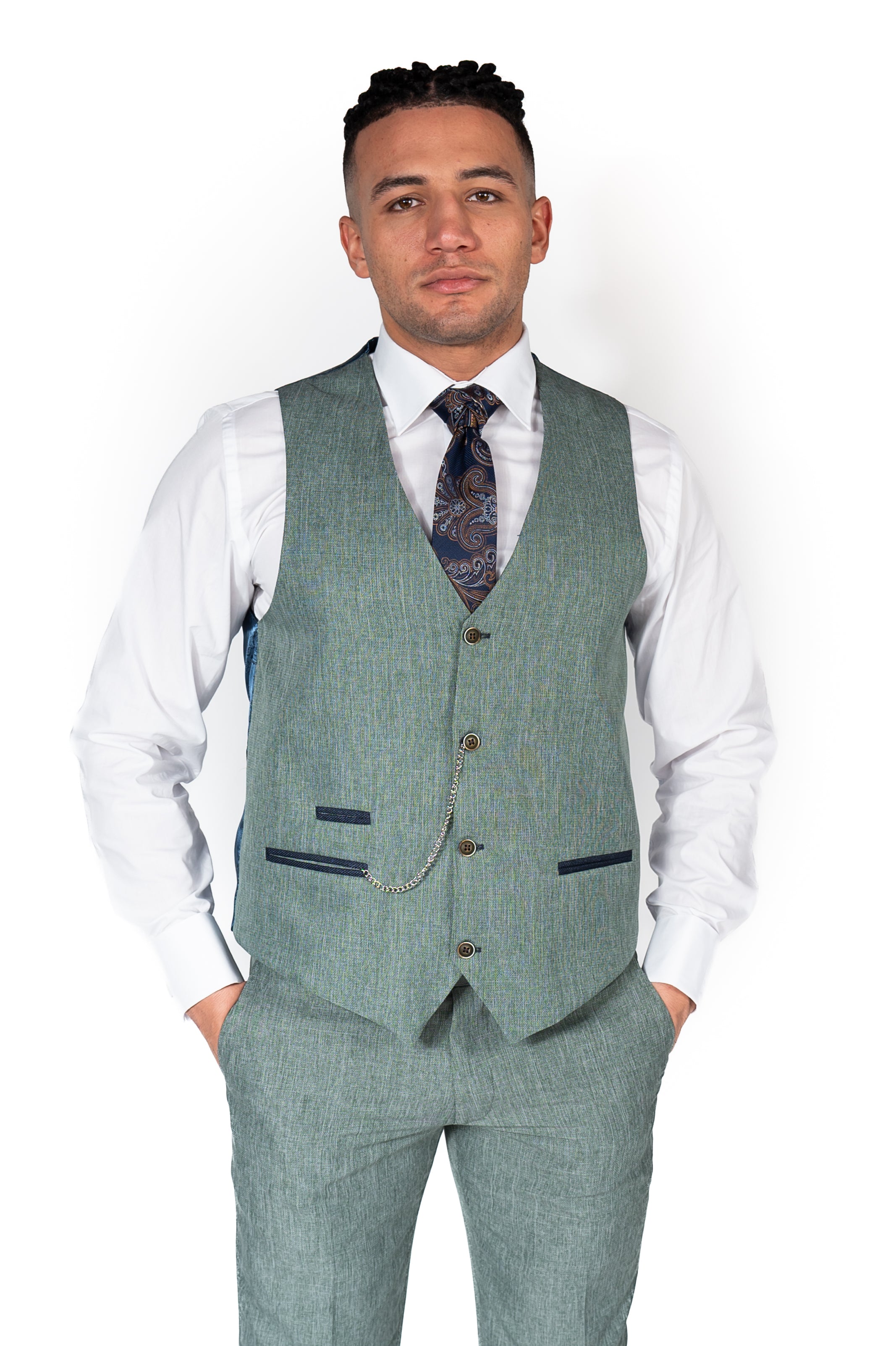 Spectre Sage Contrast Waistcoat – Master Debonair