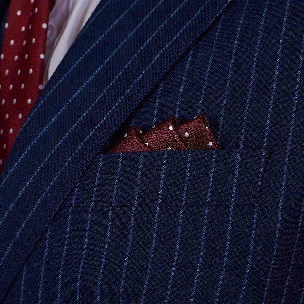 Knightsbridge Neckwear Burgundy And White Spots Woven Pocket Square ...